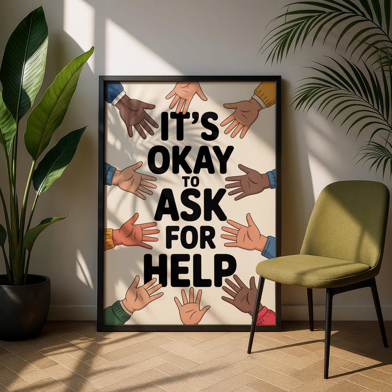 It's Okay to Ask for Help Poster: ADHD SEL Classroom Art (digital ...
