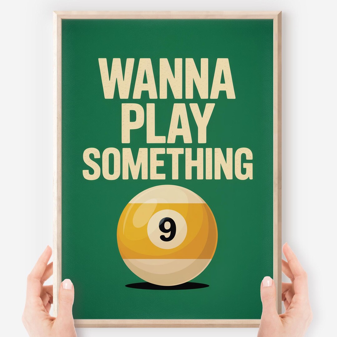 9-ball Pool Poster: Funny Billiards Game Room Art (digital Download) - Etsy
