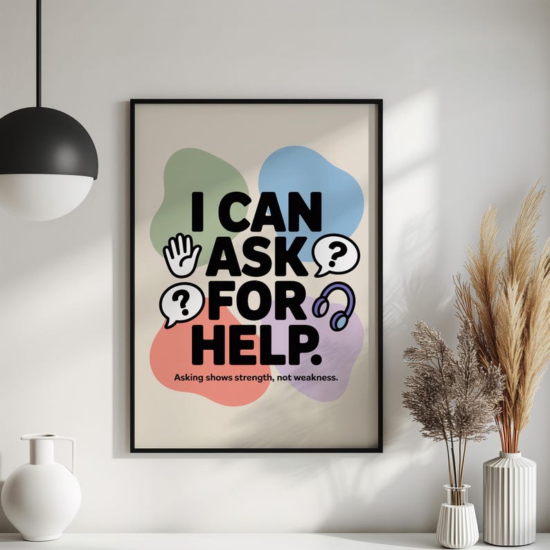 Can Ask for Help Poster | SEL Classroom Printable | Counseling Therapy ...