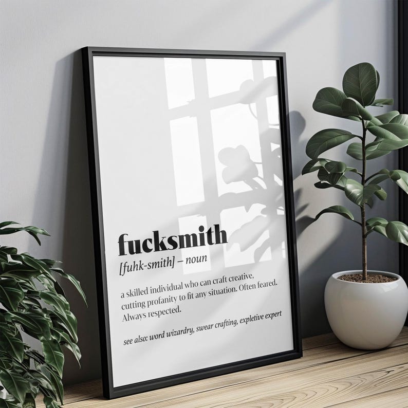 Fucksmith Definition Print: Witty Profanity Art (digital Download ...