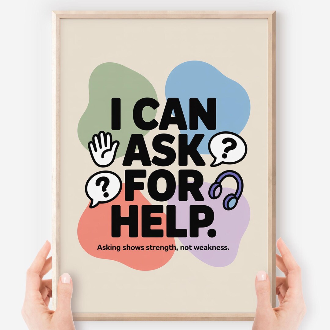 Can Ask for Help Poster | SEL Classroom Printable | Counseling Therapy ...