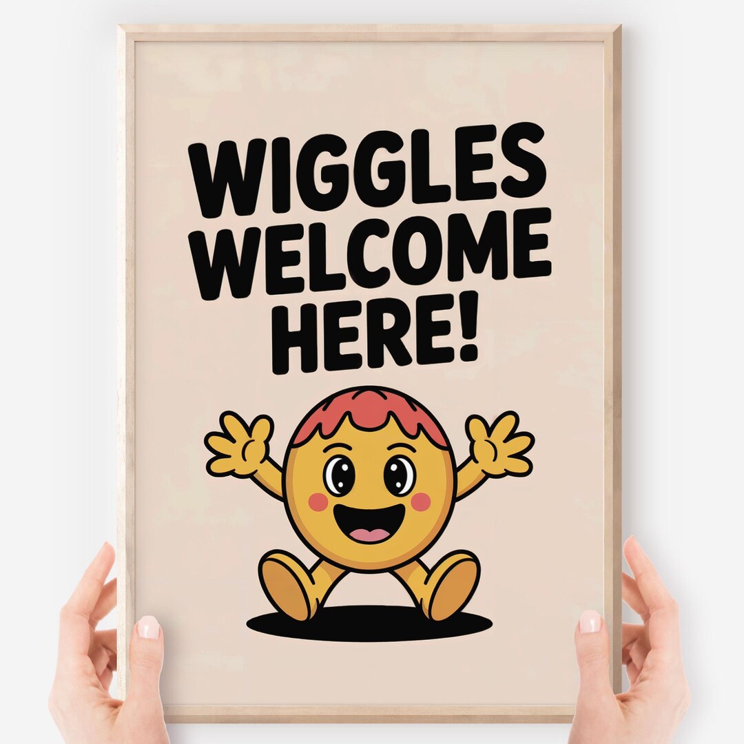 Wiggles Welcome Here Poster: Kawaii ADHD Classroom Art (digital ...