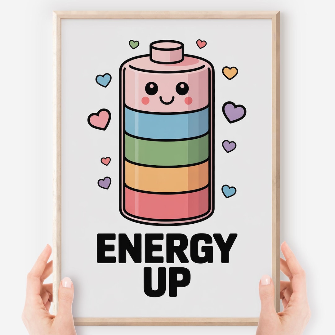 Kawaii Battery Energy up Poster: ADHD Classroom Decor (digital Download ...