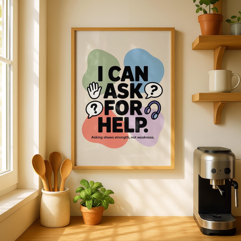 Can Ask for Help Poster | SEL Classroom Printable | Counseling Therapy ...