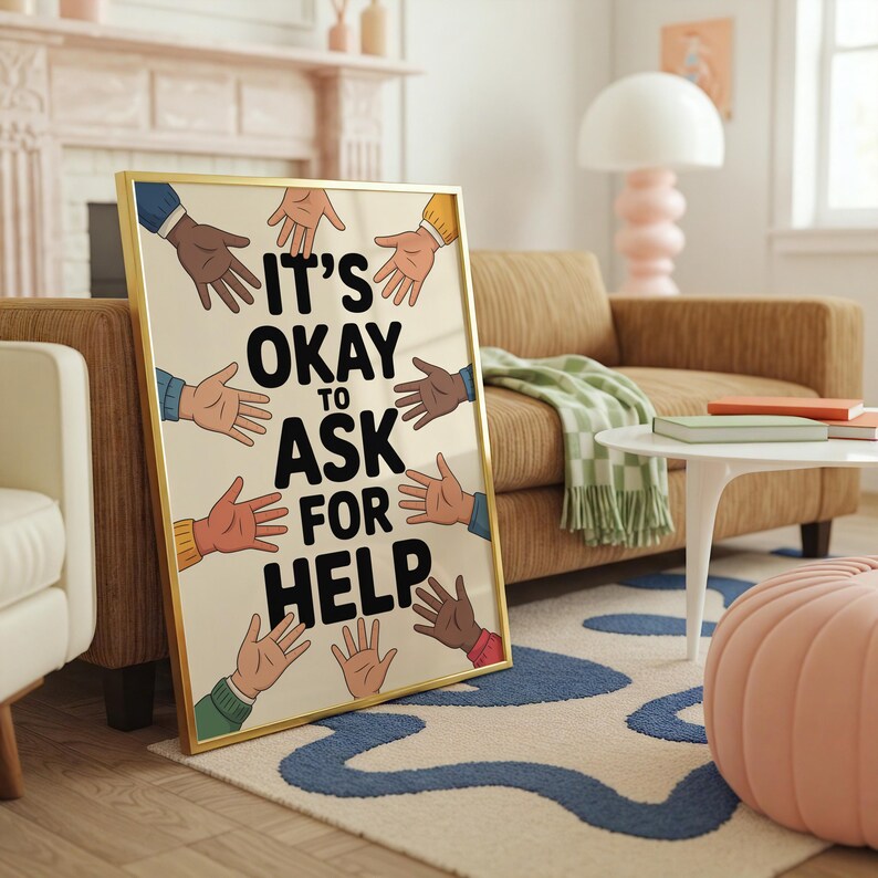 It's Okay to Ask for Help Poster: ADHD SEL Classroom Art (digital ...