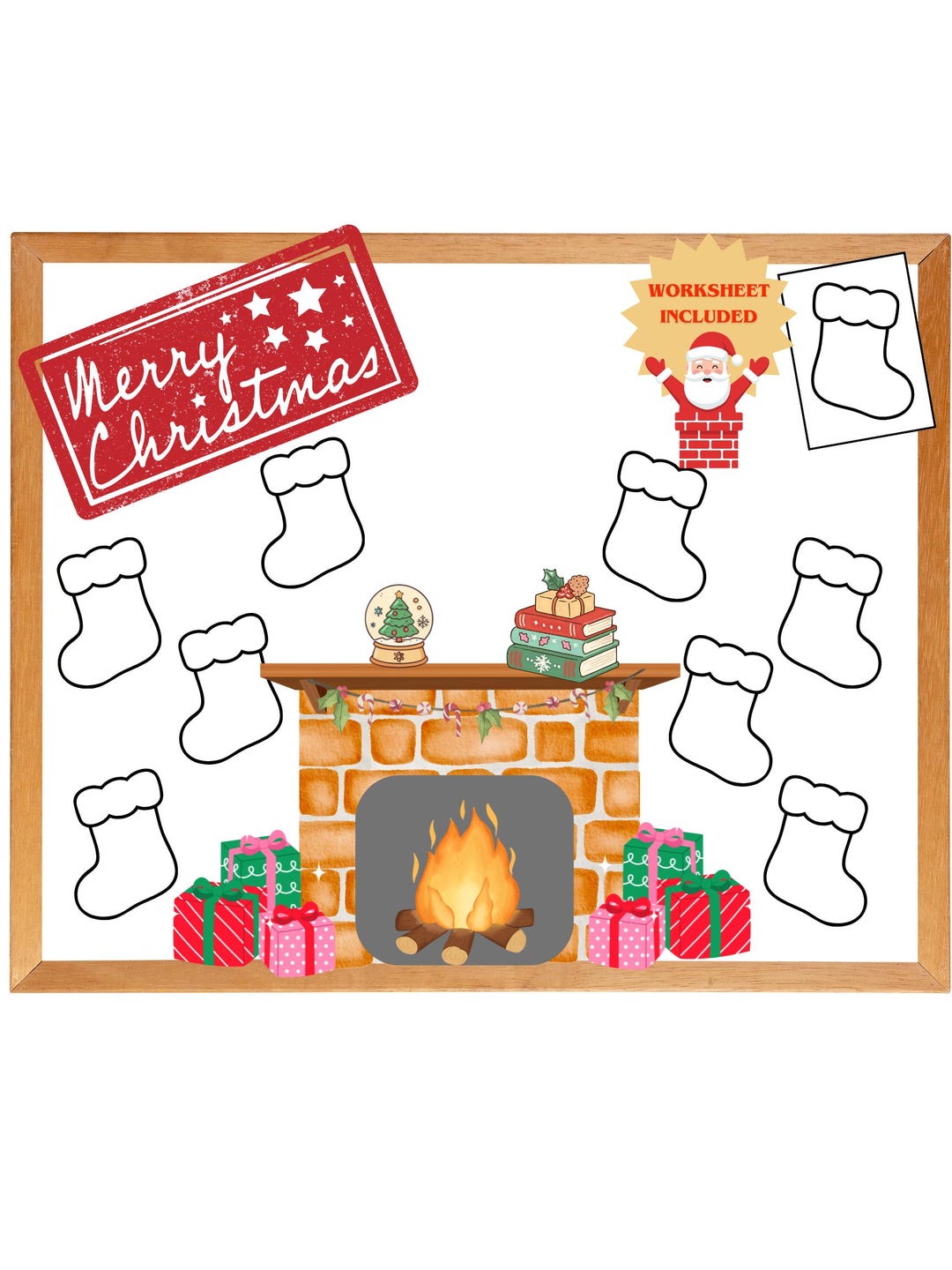 Christmas Stockings Bulletin Board Kit - Etsy