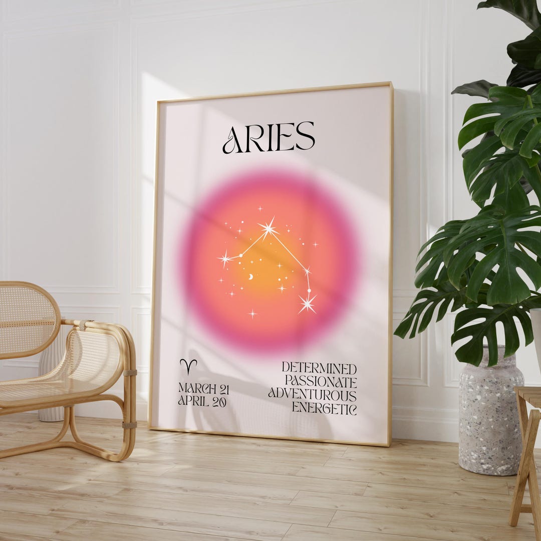 ARIES Sign Instant Download Print, Aries Star Zodiac Gift, Astrology ...