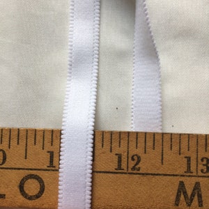 Elastic White Double Picot Edge Strap Elastic 1/2" Wide Stretch 5" to 7 ...