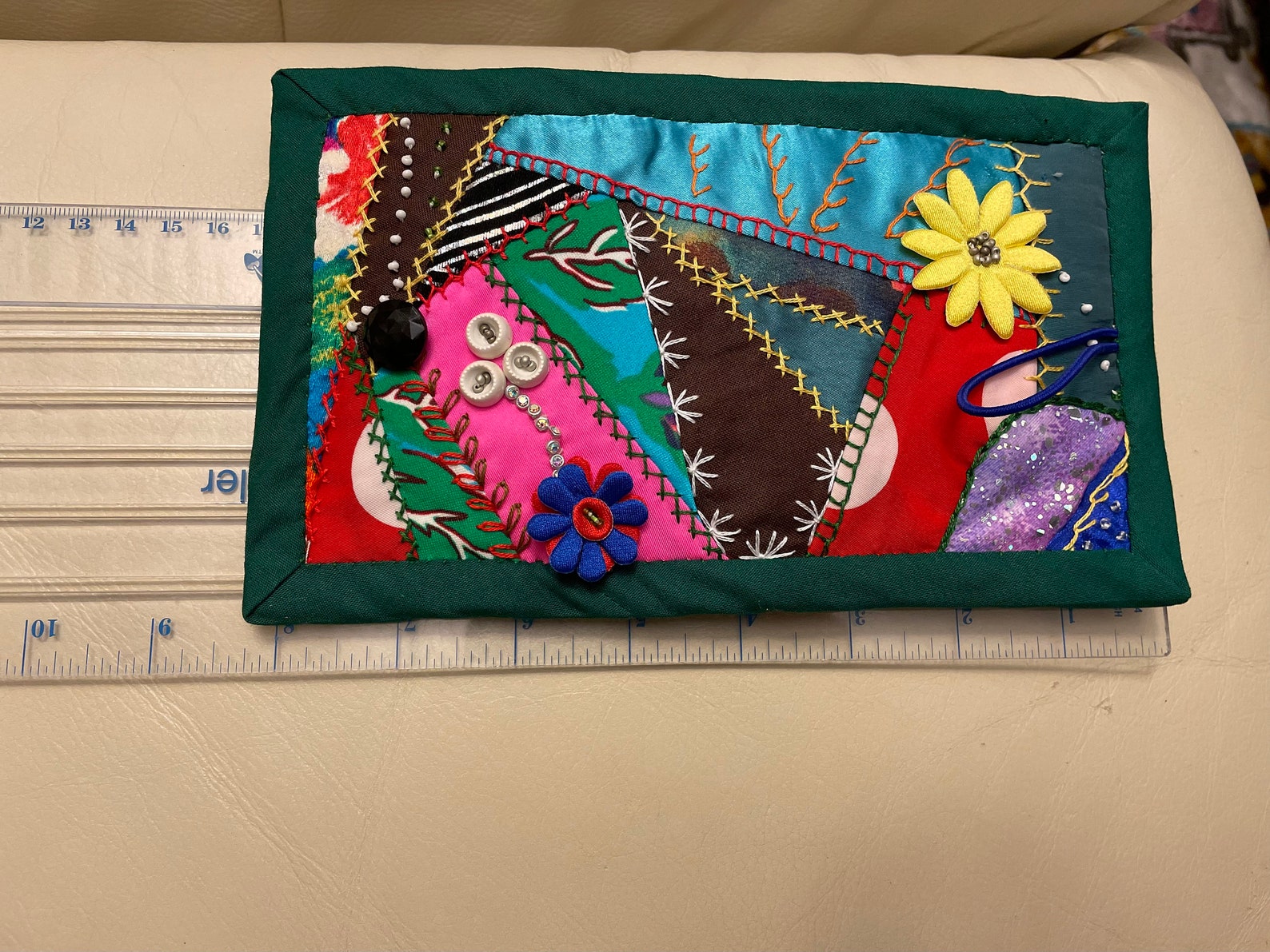 Needle Book Crazy Quilt Embroidered Beaded Slow Stitches Needle Storage ...