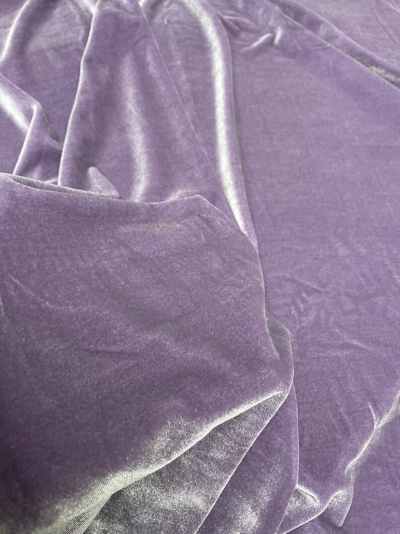 Lilac Velvet Lycra 4 - Way Stretch 60” X 1 Yard Long Next Day Shipping ...