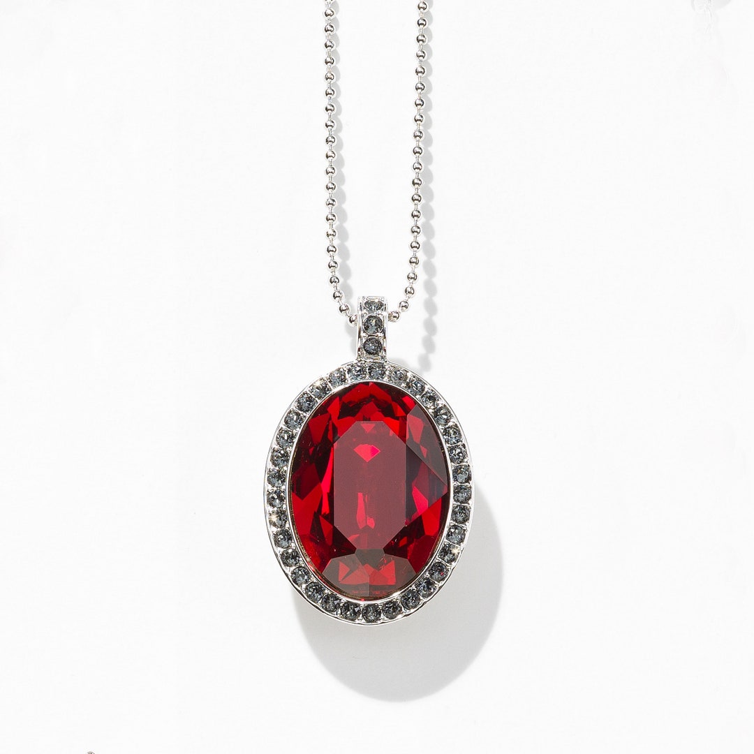Touchstone Crystal Red Alert Pendant Scarlet Crystal or Emerald Green ...