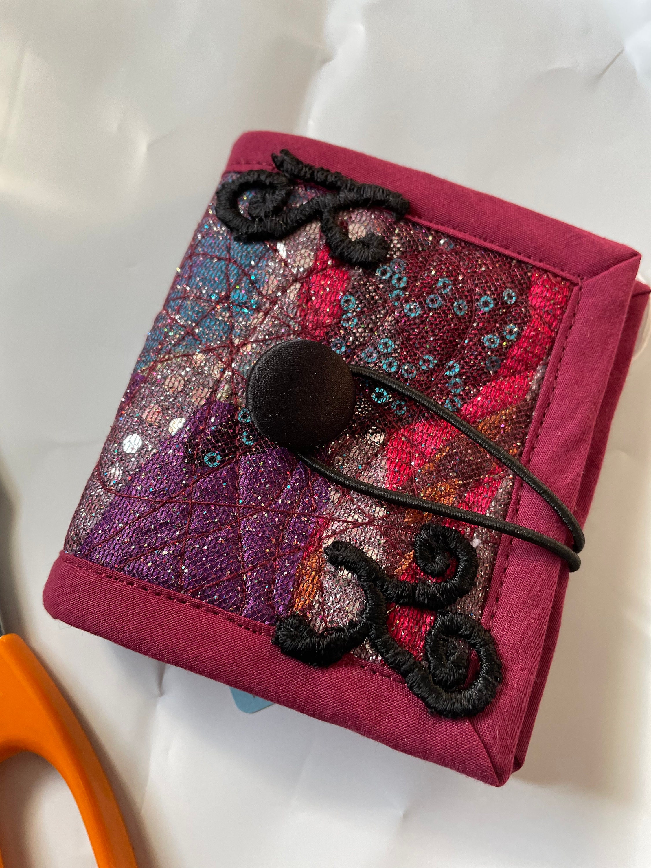 Needle Book Crazy Quilt Fabric Collage Needle Book Storage Needle Case ...