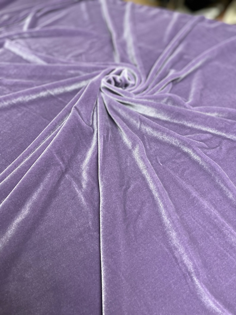 Lilac Velvet Lycra 4 - Way Stretch 60” X 1 Yard Long Next Day Shipping ...