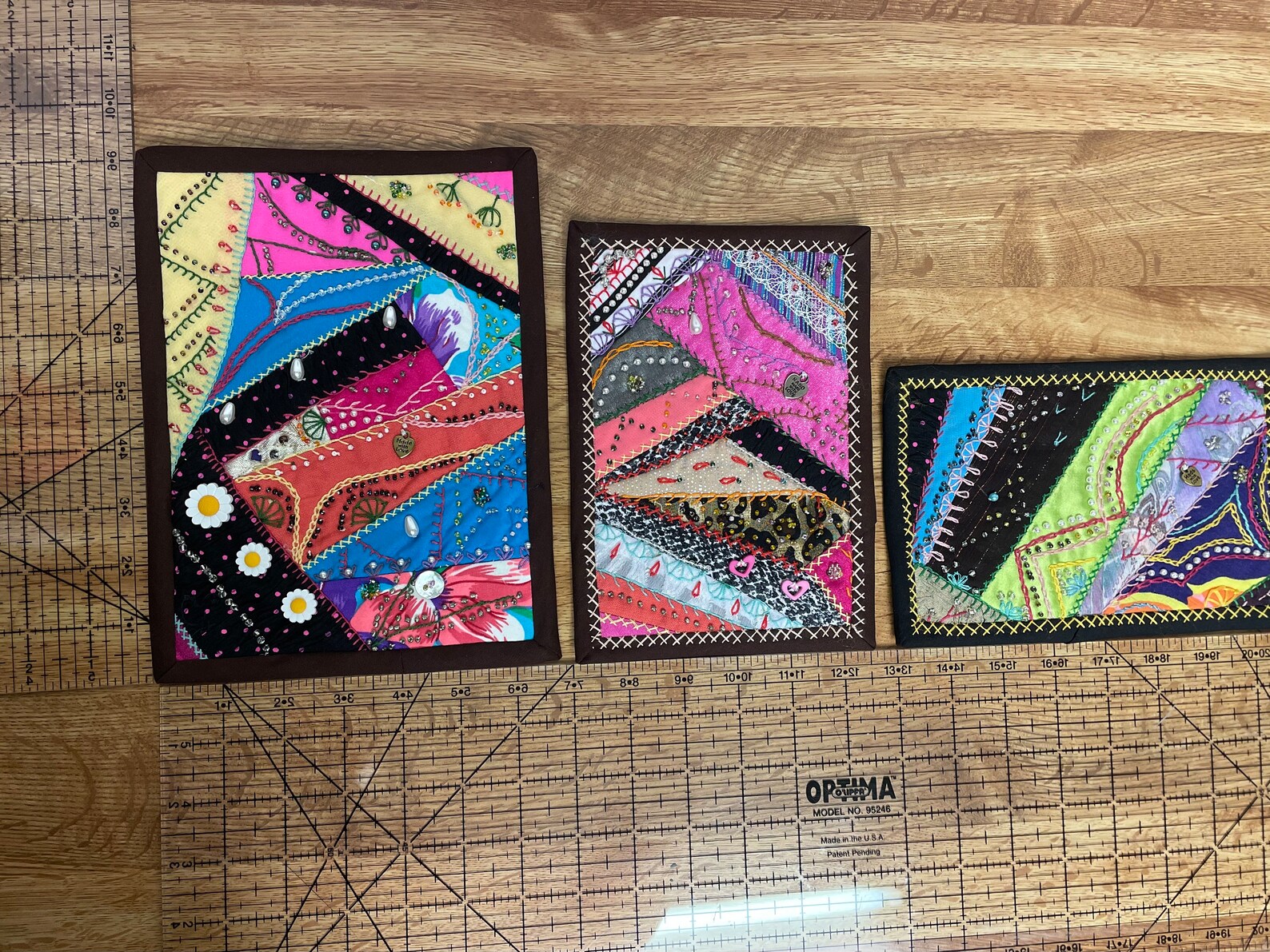 Handmade Slow Stitch Fabric Collage Textile Art Wall Hanging Different ...