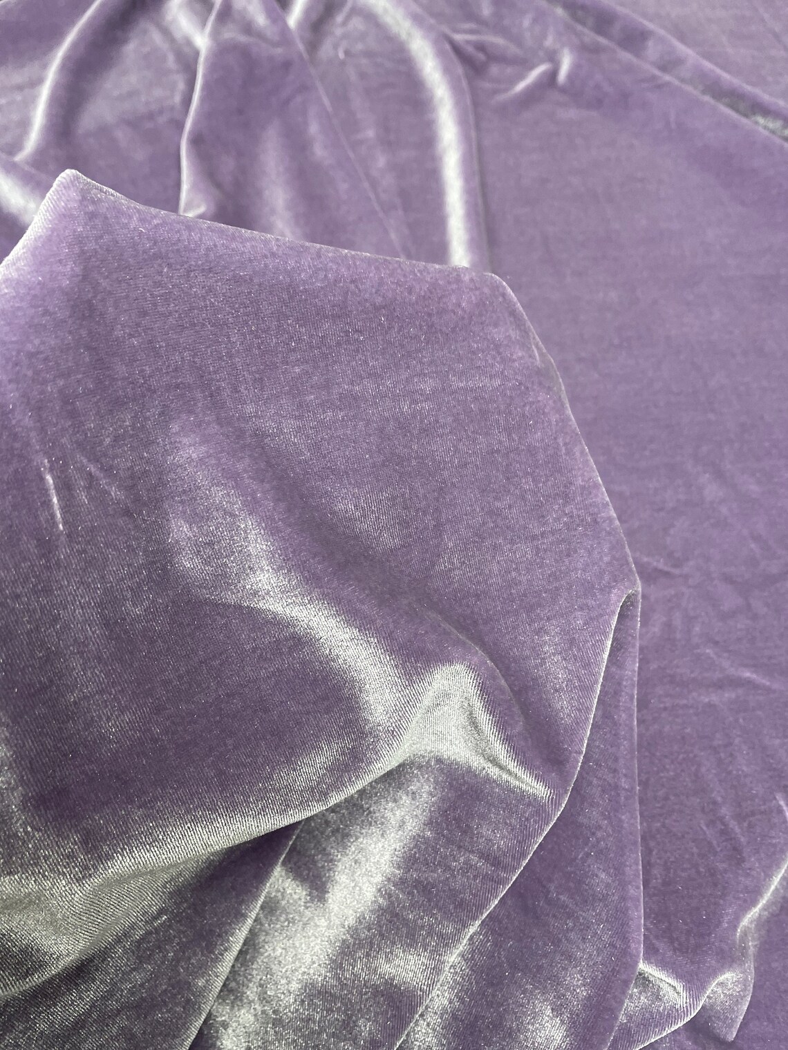 Lilac Velvet Lycra 4 - Way Stretch 60” X 1 Yard Long Next Day Shipping ...