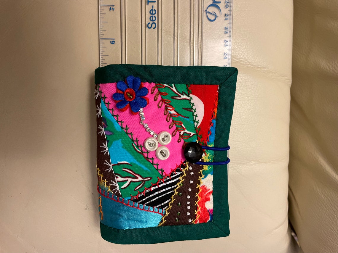 Needle Book Crazy Quilt Embroidered Beaded Slow Stitches Needle Storage ...