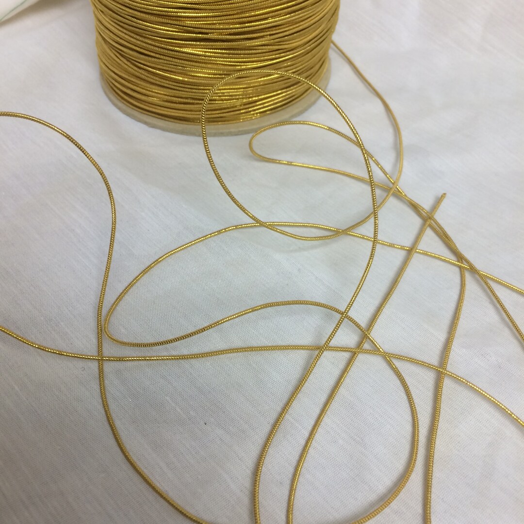 Metallic Gold Shiny Round Skinny Elastic Cord 1/16 X 5 30 Yards. Next ...