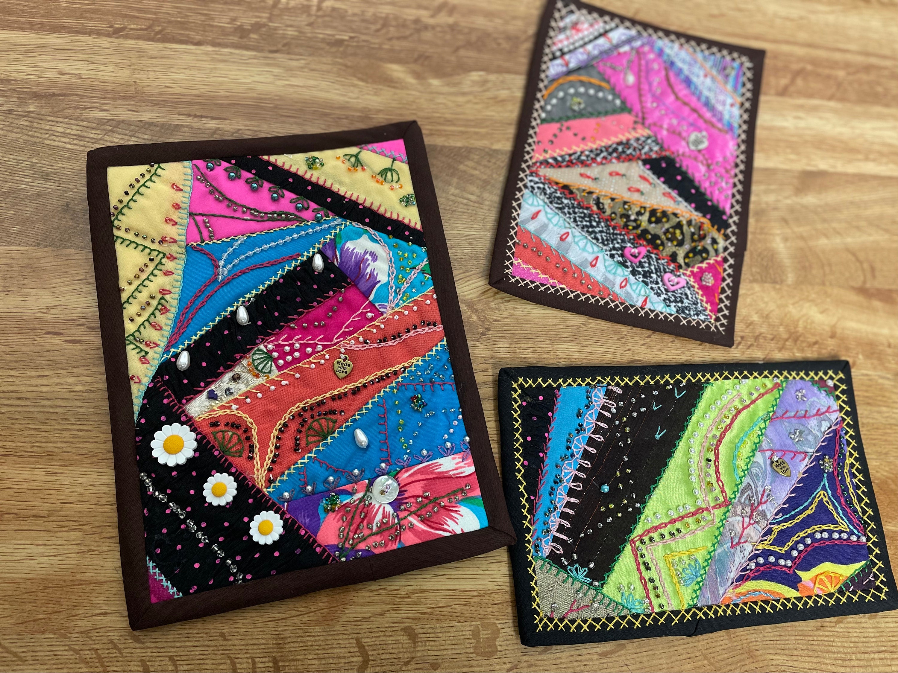 Handmade Slow Stitch Fabric Collage Textile Art Wall Hanging Different ...