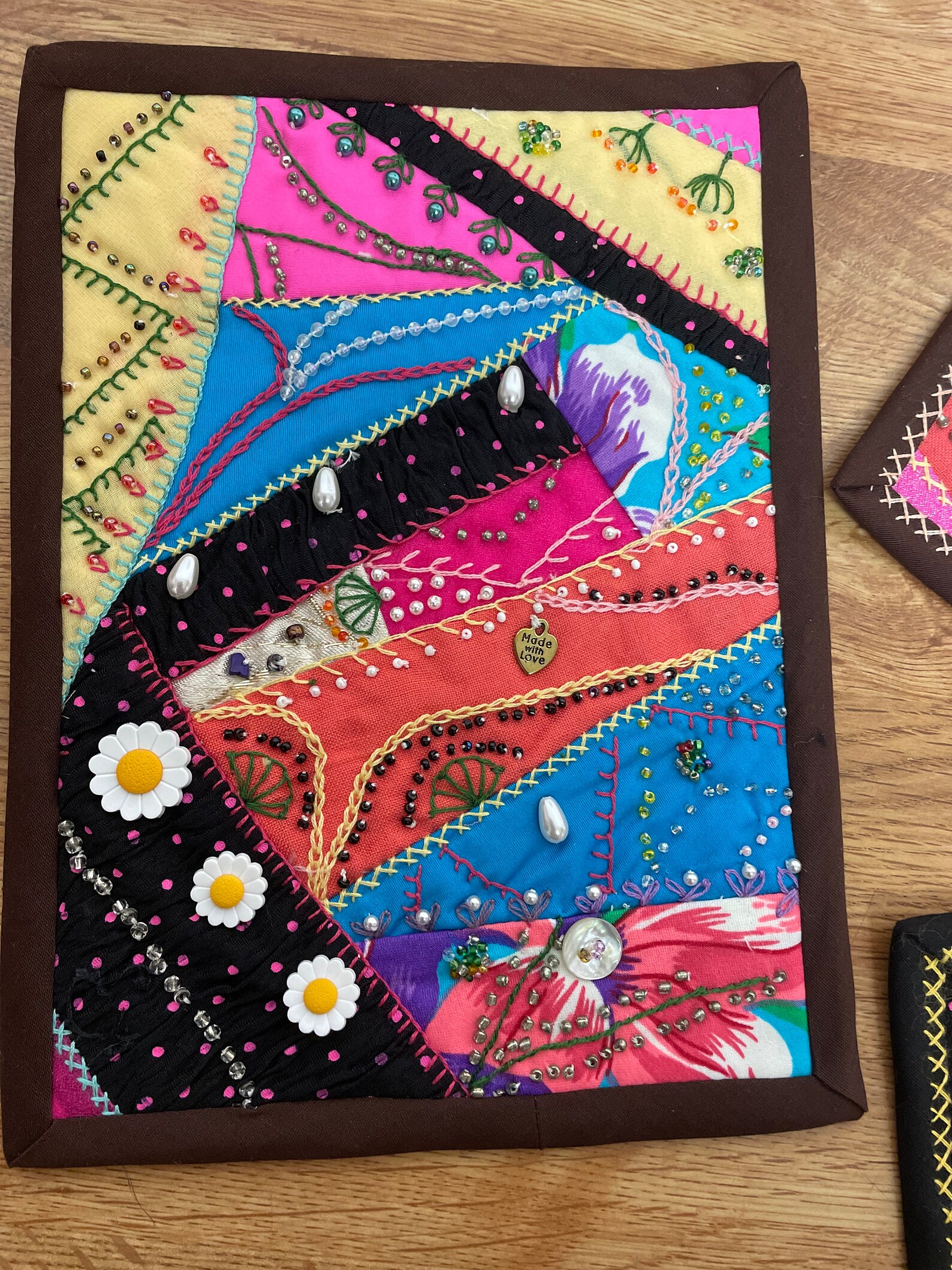 Handmade Slow Stitch Fabric Collage Textile Art Wall Hanging Different ...
