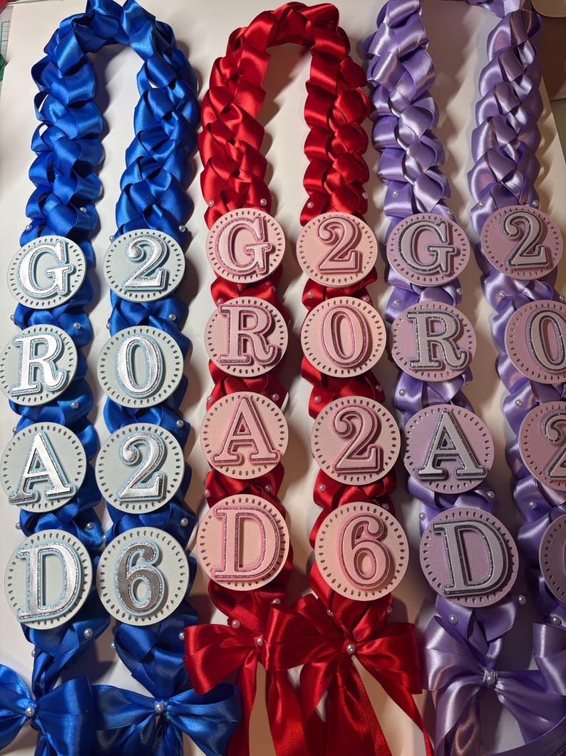 Graduation Ribbon Lei Necklace | Class of 2026 Party Accessory - Etsy