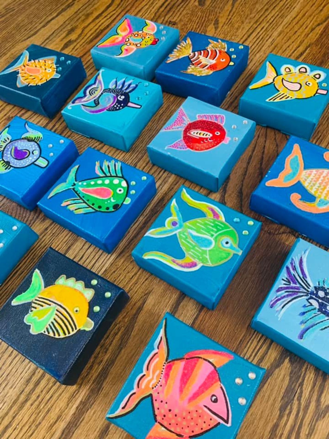 Adopt a Fish! Pay What You Want, Original Mini Art on Canvas, Perfect ...