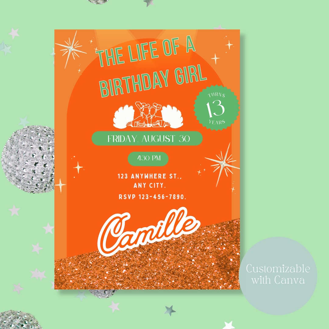 Swiftie Birthday Party Invite: Eras Tour Theme (digital Download, 5x7 ...