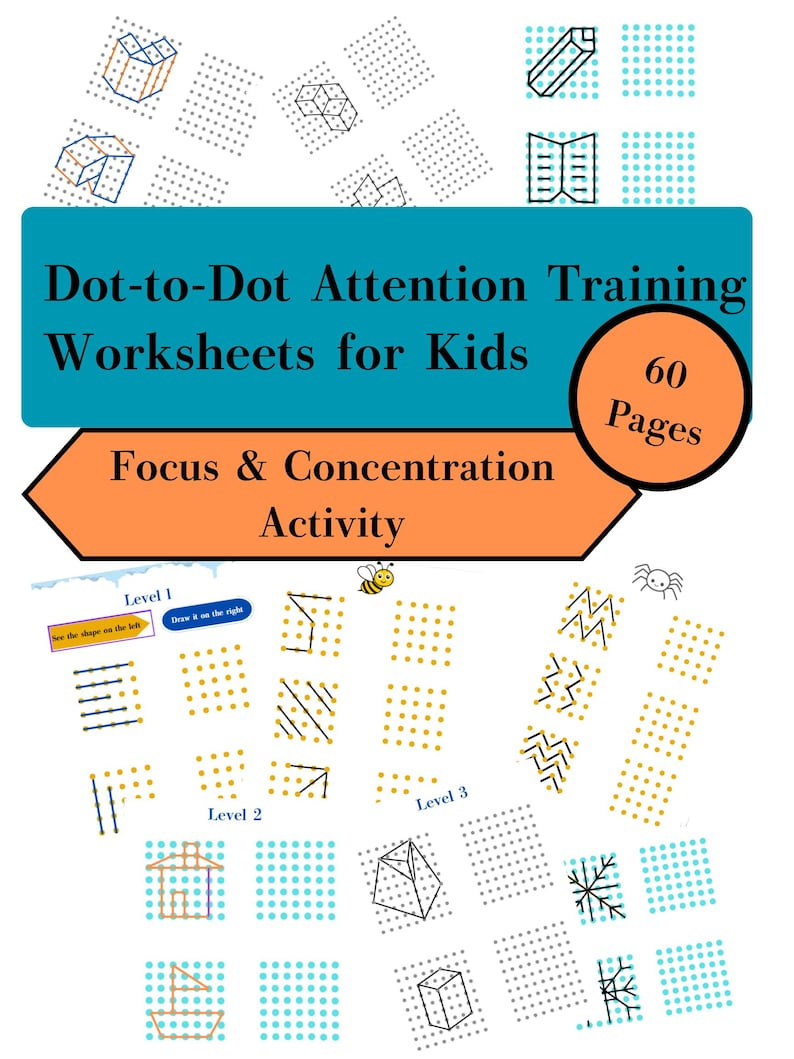 Dot-to-dot Attention Training Worksheets for Kids | Printable PDF ...
