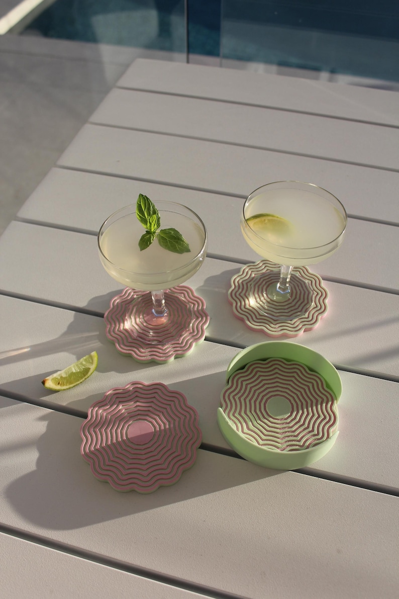 Wavy Colourful 3D Printed Coasters - Funky Home Decor - Etsy