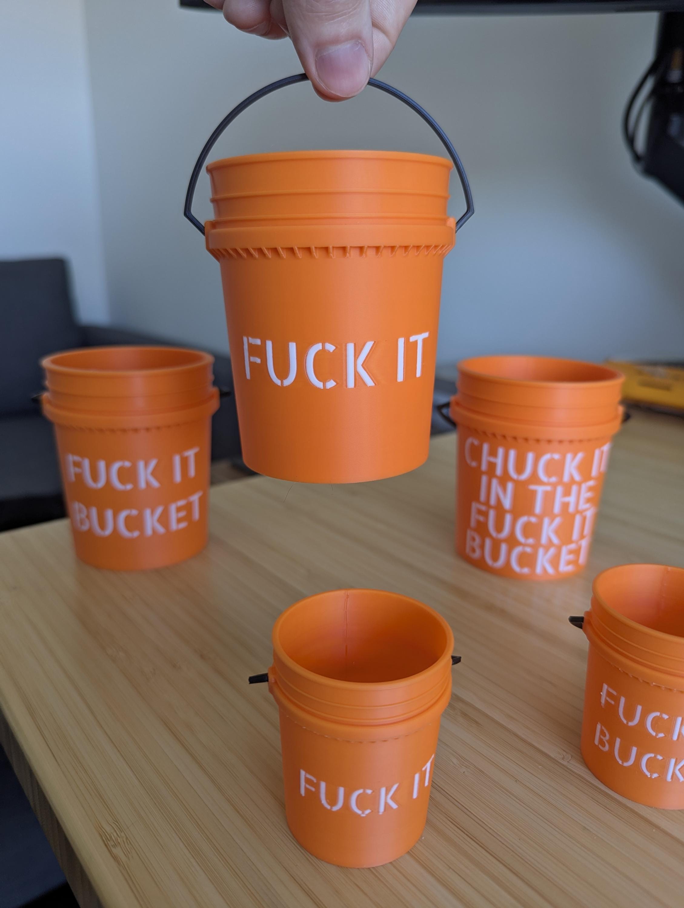Funny Desk Organizer Bucket – "f*ck-it Bucket" – Mini Trash Can, Gag ...