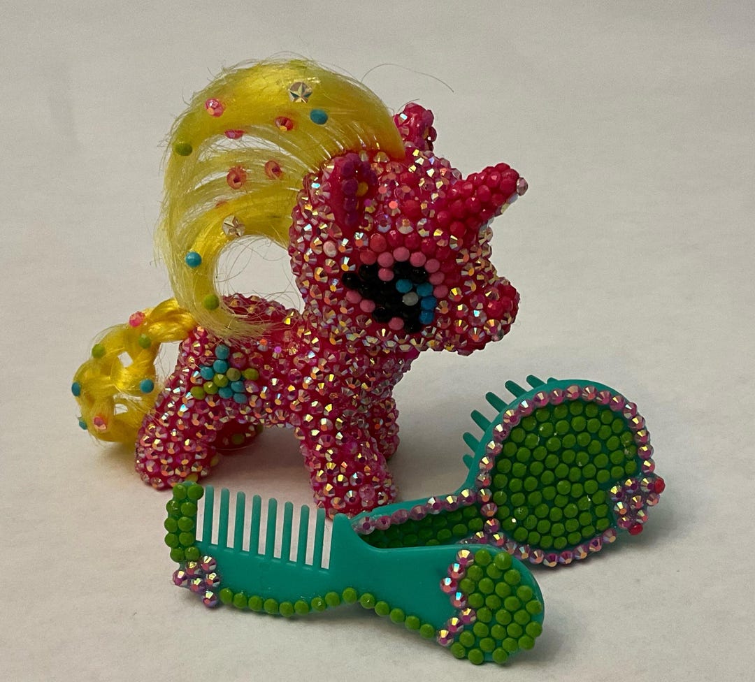 Rhinestone Duck, Pony Figurine, Bling Decor - Etsy