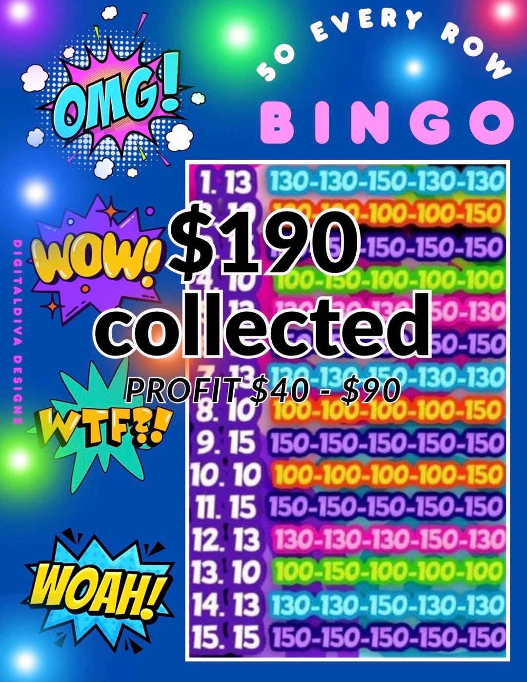150 I.e.r Bingo Boards in Every Row Bingo Boards - Etsy