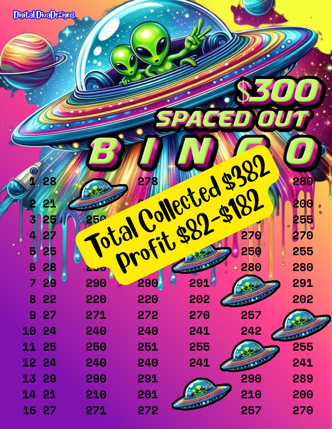 Bingo Boards 300 Every Row With Profit - Etsy