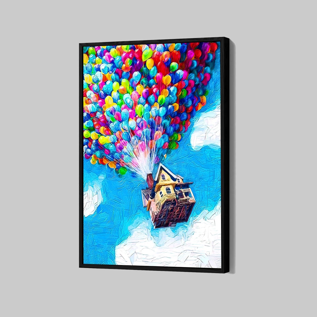 Up Pixar Poster Kids Room Canvas Pixar Wall Art up Movie Framed Canvas ...