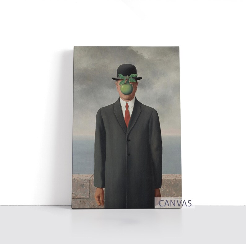 The Son of Man (1964) Poster René Magritte Canvas Surrealism Wall Art ...
