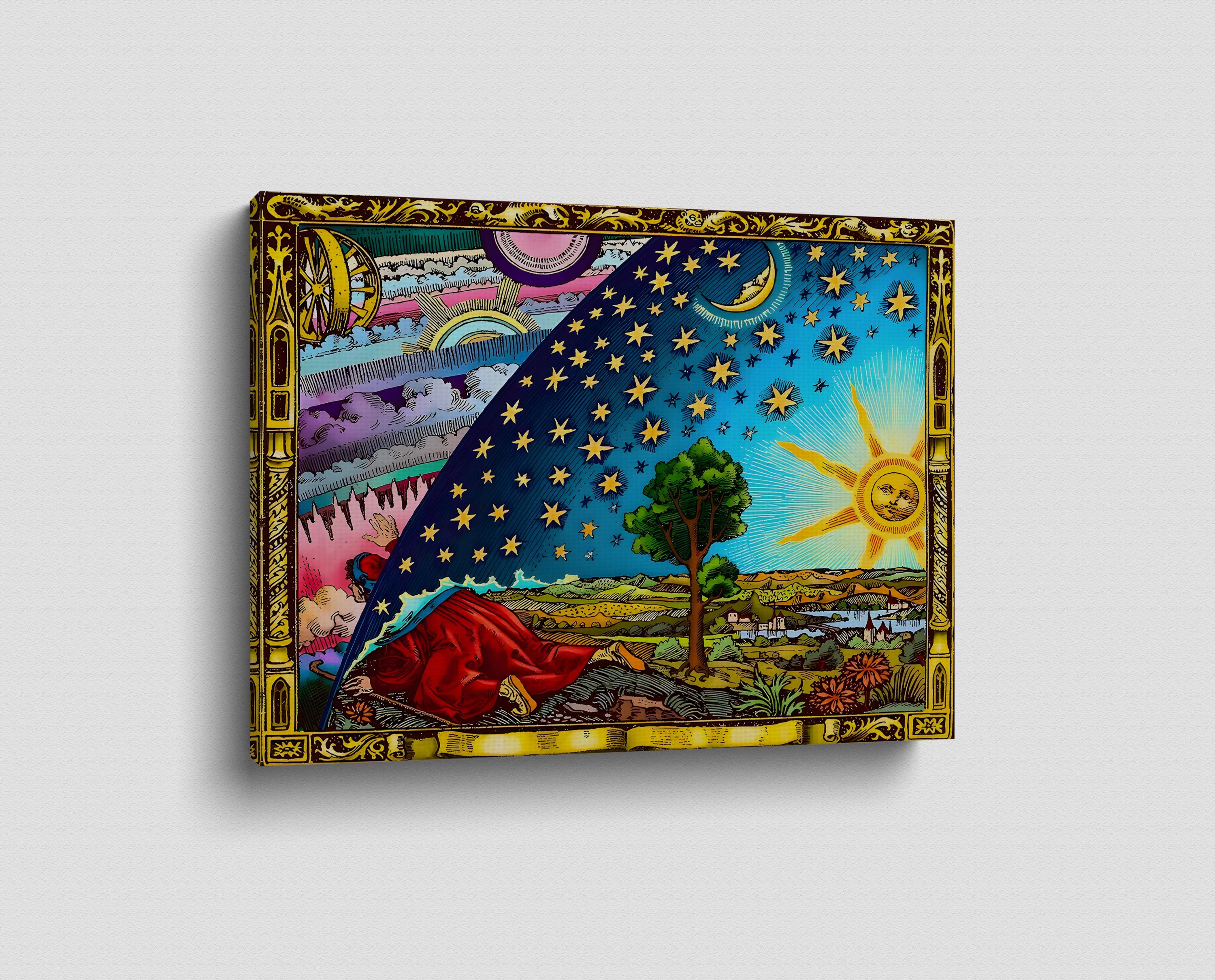 Gravure Flammarion Poster Cosmos Canvas Modern Office Wall Art ...