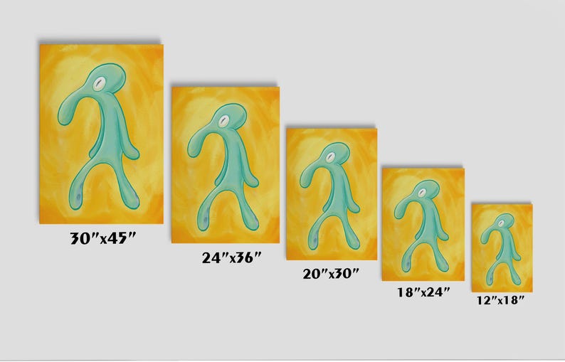 Squidward Painting Poster Bold and Brash Canvas Surreal Cartoon Wall ...