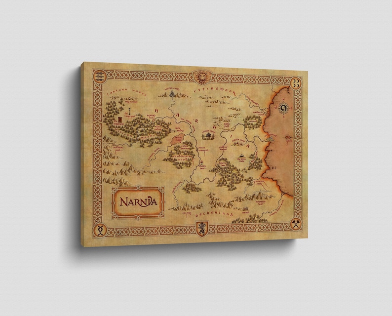The Chronicles of Narnia Map Poster Edmund Pevensie Canvas Witch and ...