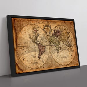 Ancient World Map Poster World Map Canvas Print XVII Century Wall Art ...