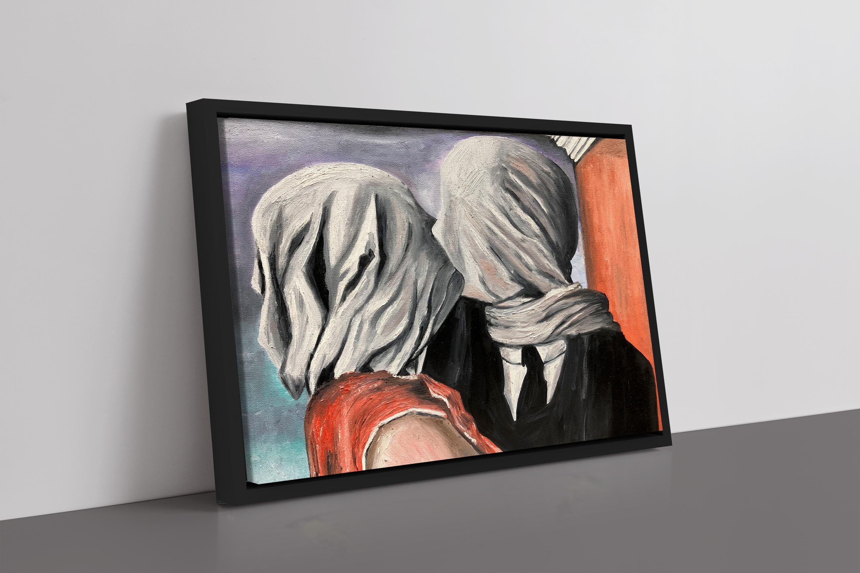 Rene Magritte the Lovers Poster Valentine Gift Canvas Couple Kiss Wall ...