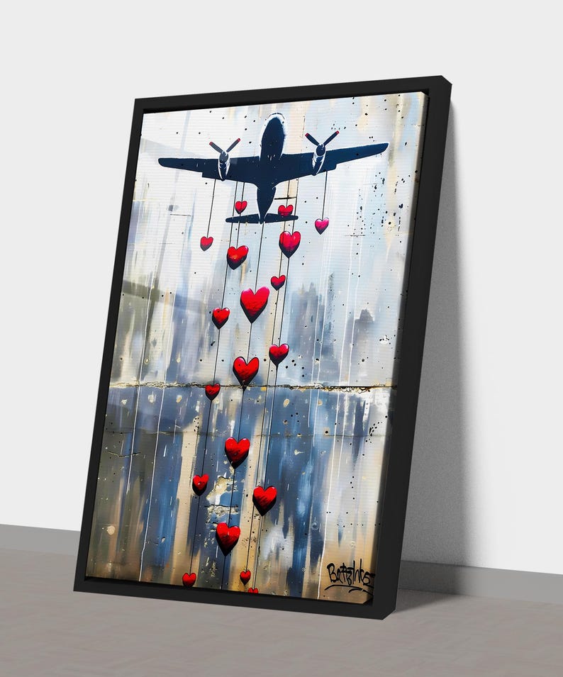 Banksy Stop the War Poster Graffiti Peace Love Canvas Print Modern ...