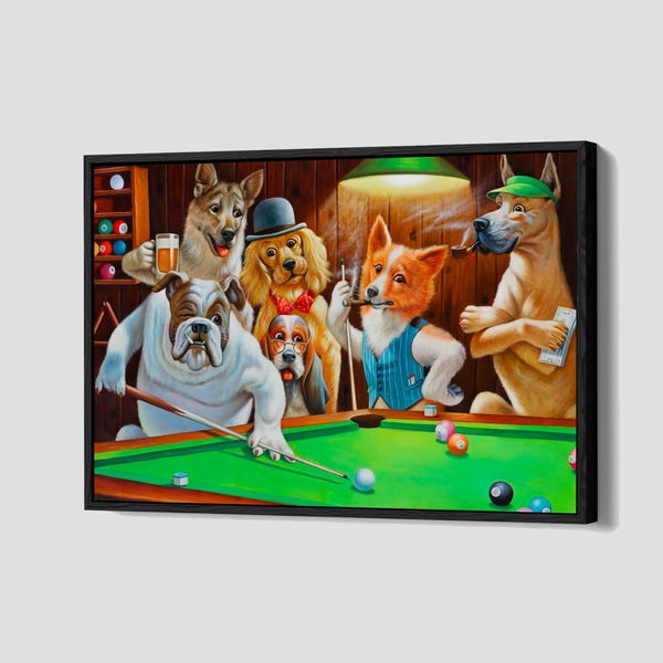 Dogs Playing Pool - Etsy