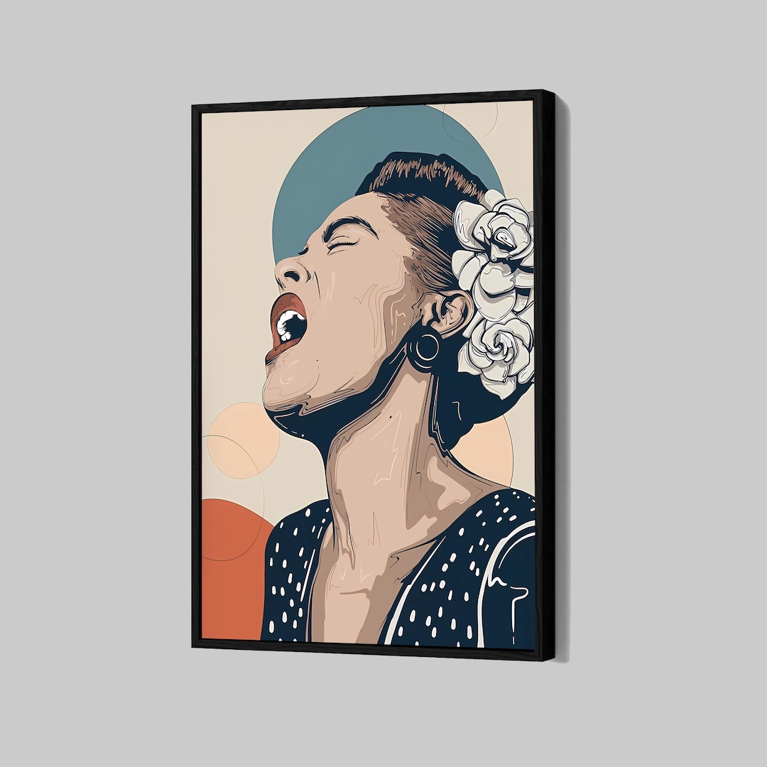 Portrait of Billy Holiday Poster Lady Day Canvas Jazz Singer Legend ...