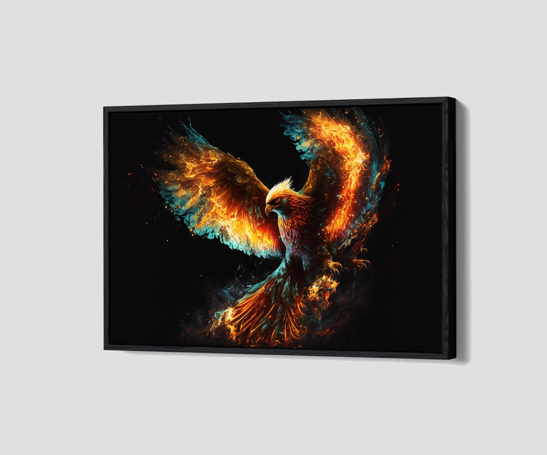 Phoenix Poster Beautiful Bird Canvas Print Rising Phoenix Wall Art Bird ...
