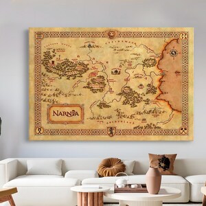 The Chronicles of Narnia Map Poster Edmund Pevensie Canvas Witch and ...