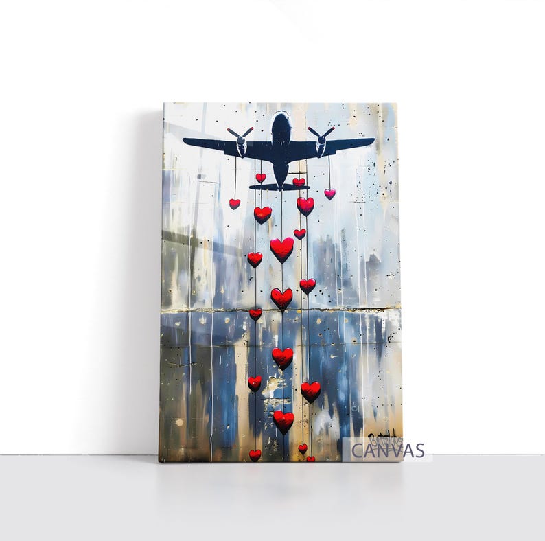Banksy Stop the War Poster Graffiti Peace Love Canvas Print Modern ...