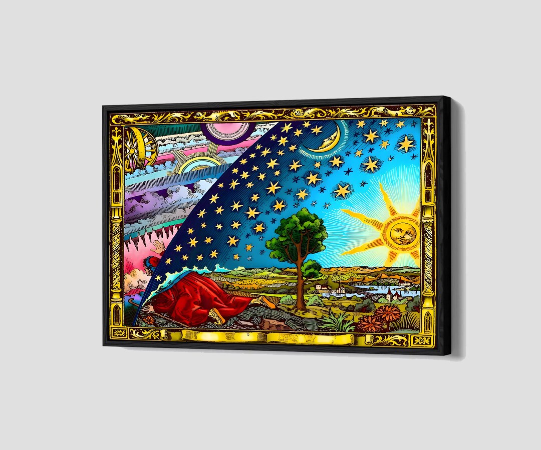 Gravure Flammarion Poster Cosmos Canvas Modern Office Wall Art ...