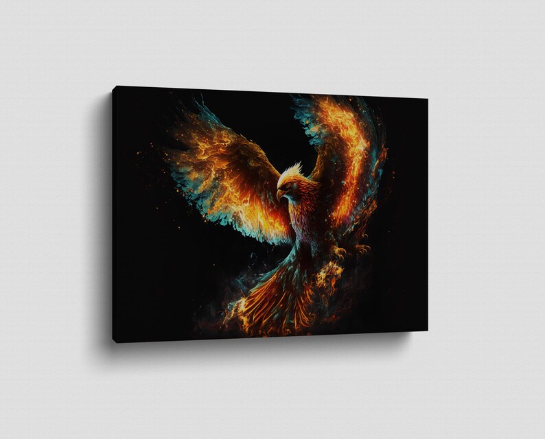Phoenix Poster Beautiful Bird Canvas Print Rising Phoenix Wall Art Bird ...