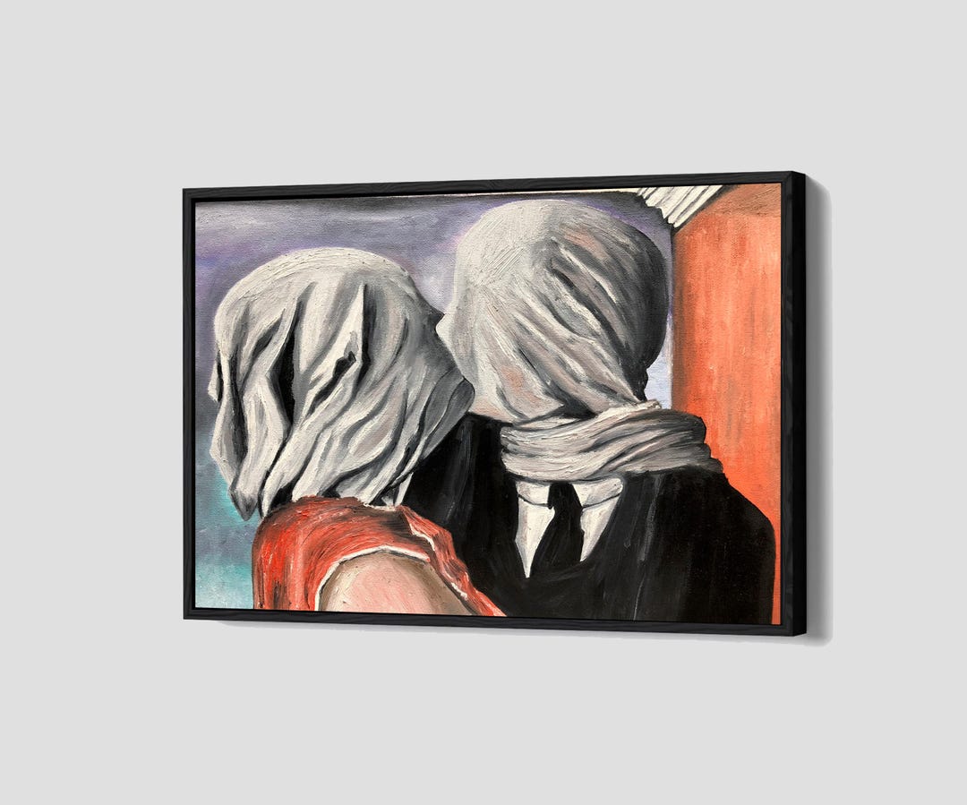 Rene Magritte the Lovers Poster Valentine Gift Canvas Couple Kiss Wall ...