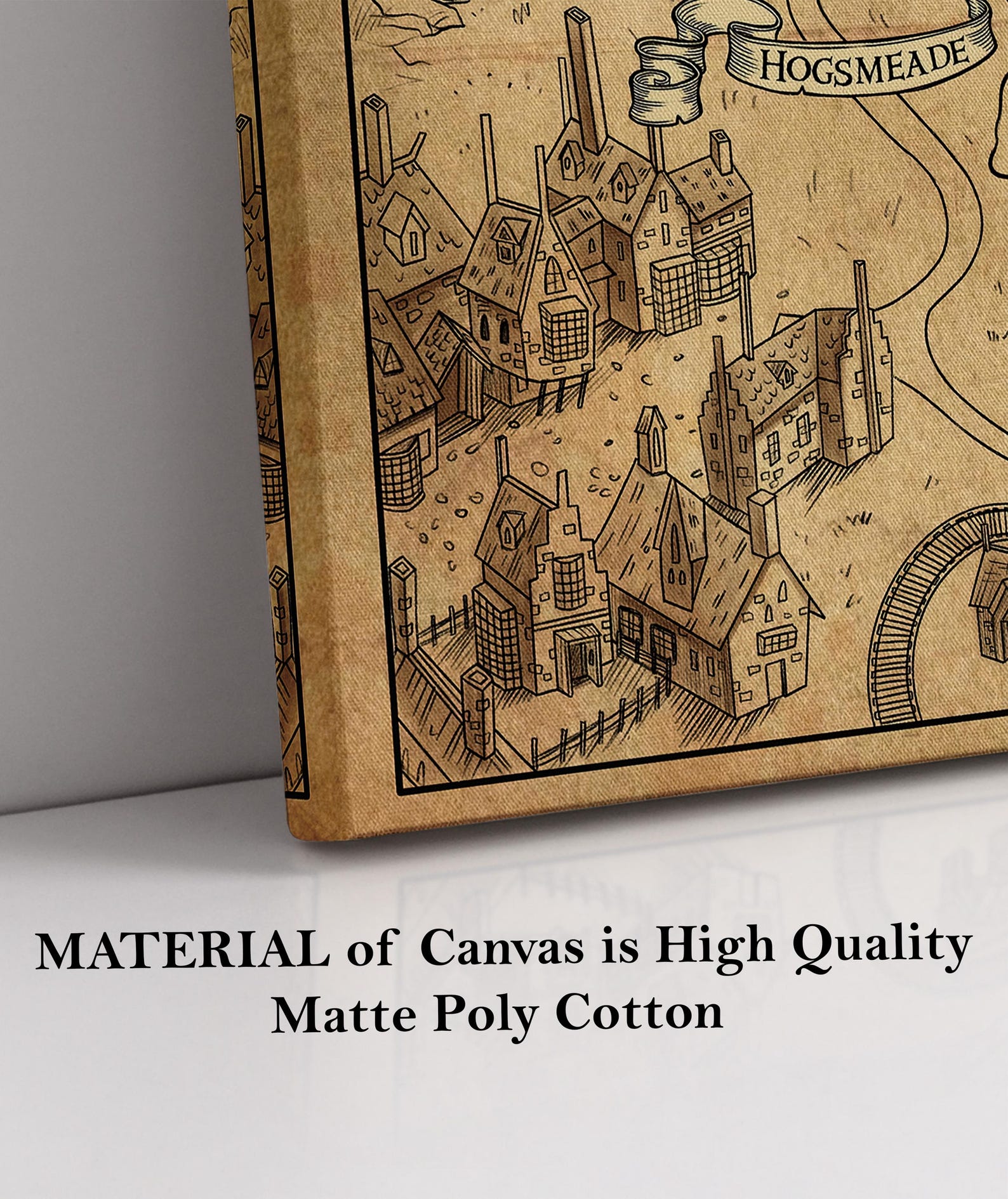 Hogwarts Map Poster Wizarding World Canvas Fantasy Wizard Map Wall Art ...