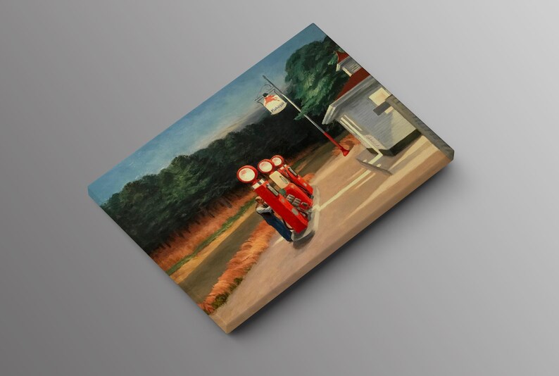 Vintage Gas Station Poster Edward Hopper Canvas Print Gas 1940 Wall Art ...